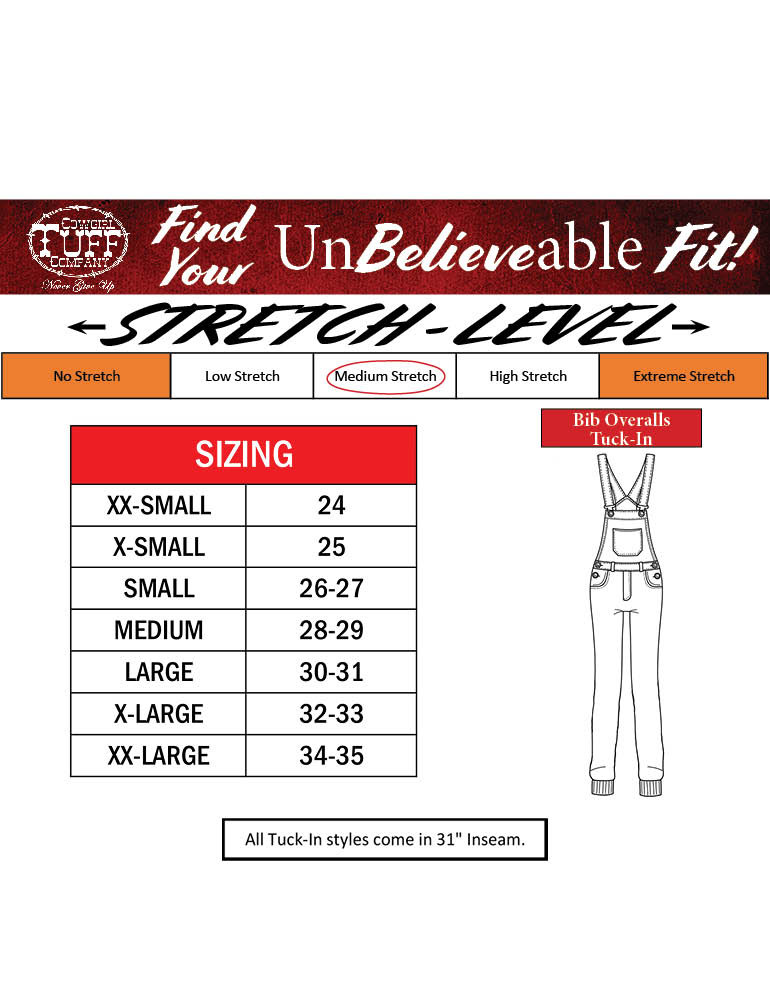 Tuff Winter Bib Overall- Tuck In - Cowgirl Tuff Co. & B. Tuff Jeans