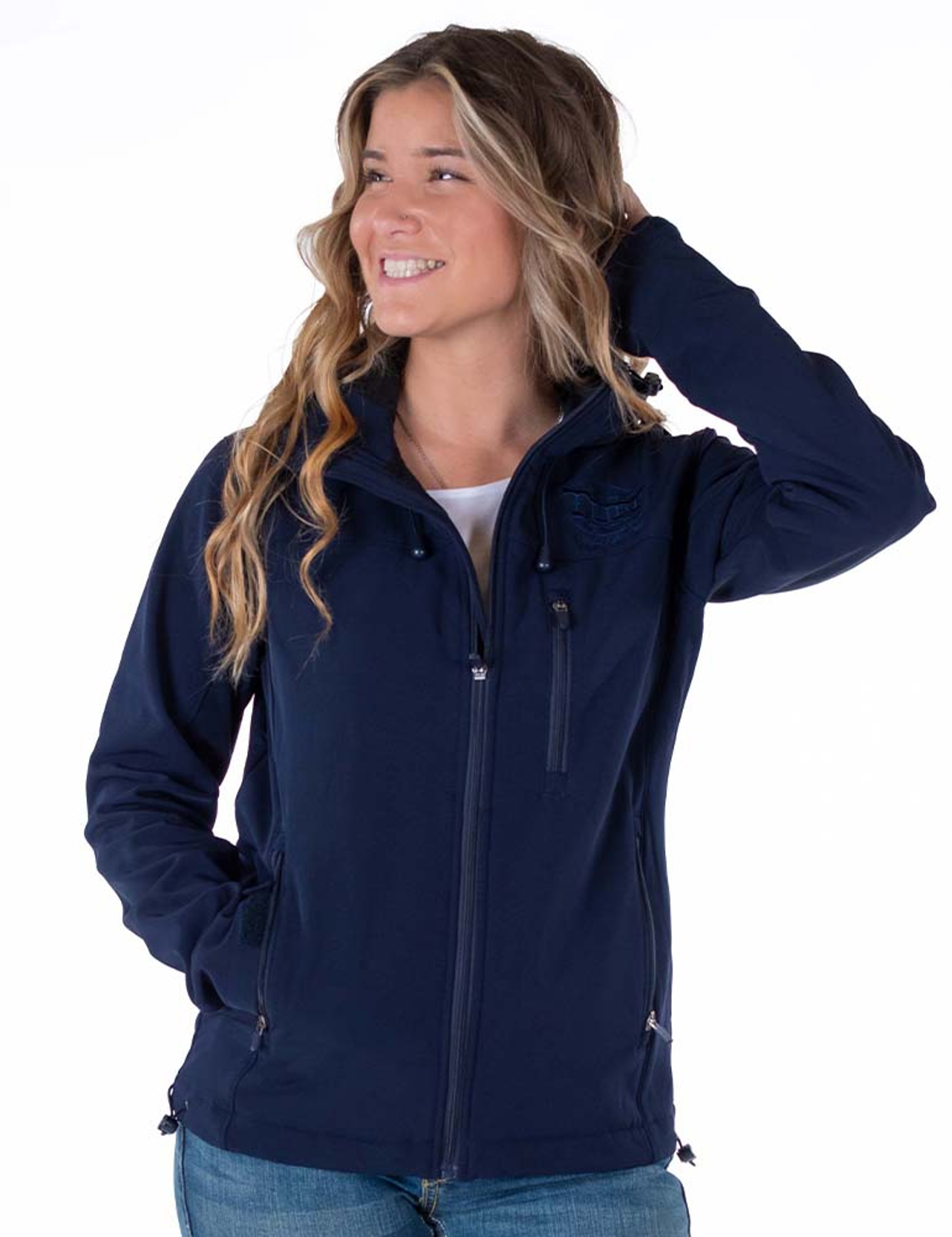 Stretch microfiber jacket with embroidered logo (charcoal) - Cowgirl ...