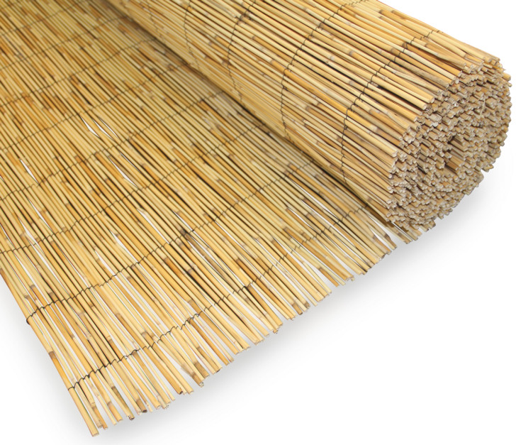 Peeled Reed Natural Fencing - 4ft. H x 8ft. L (2 Pack, Total 16FT Long)