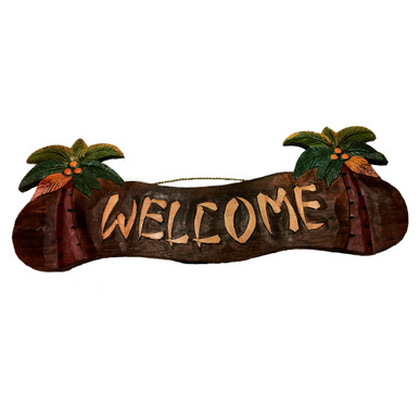 Welcome Palm Tree Sign - Forever Bamboo