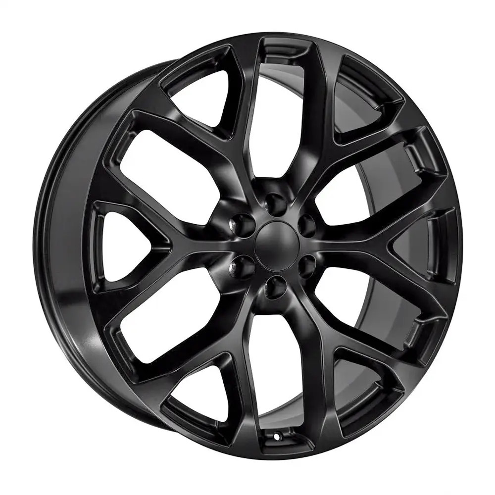 26" Snowflake replica wheel replacement. Black rim for Chevy Trucks