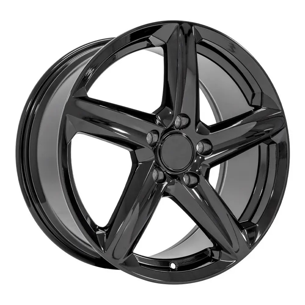 18x8.5" FRONT Black Rims for Chevy Corvette C7 | Satin & Gloss