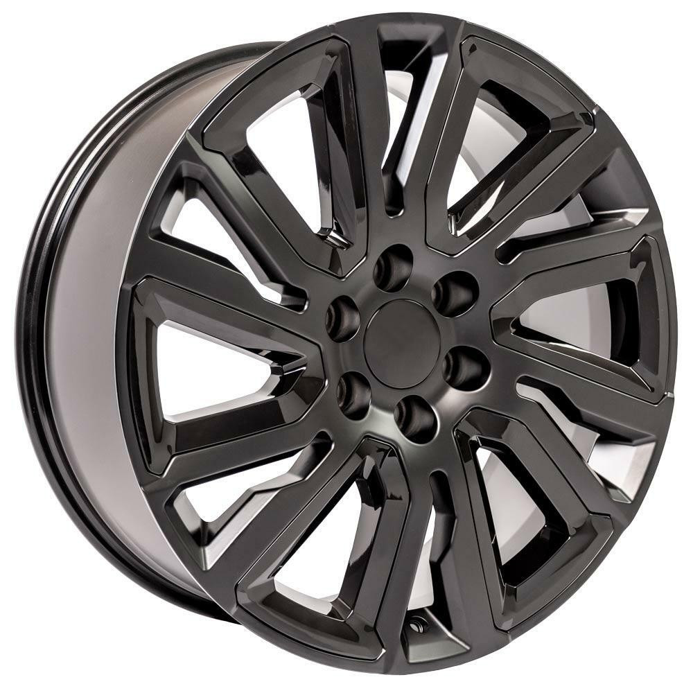 22" Black wheel replacement for Chevy Silverado. Replica rim 9508992