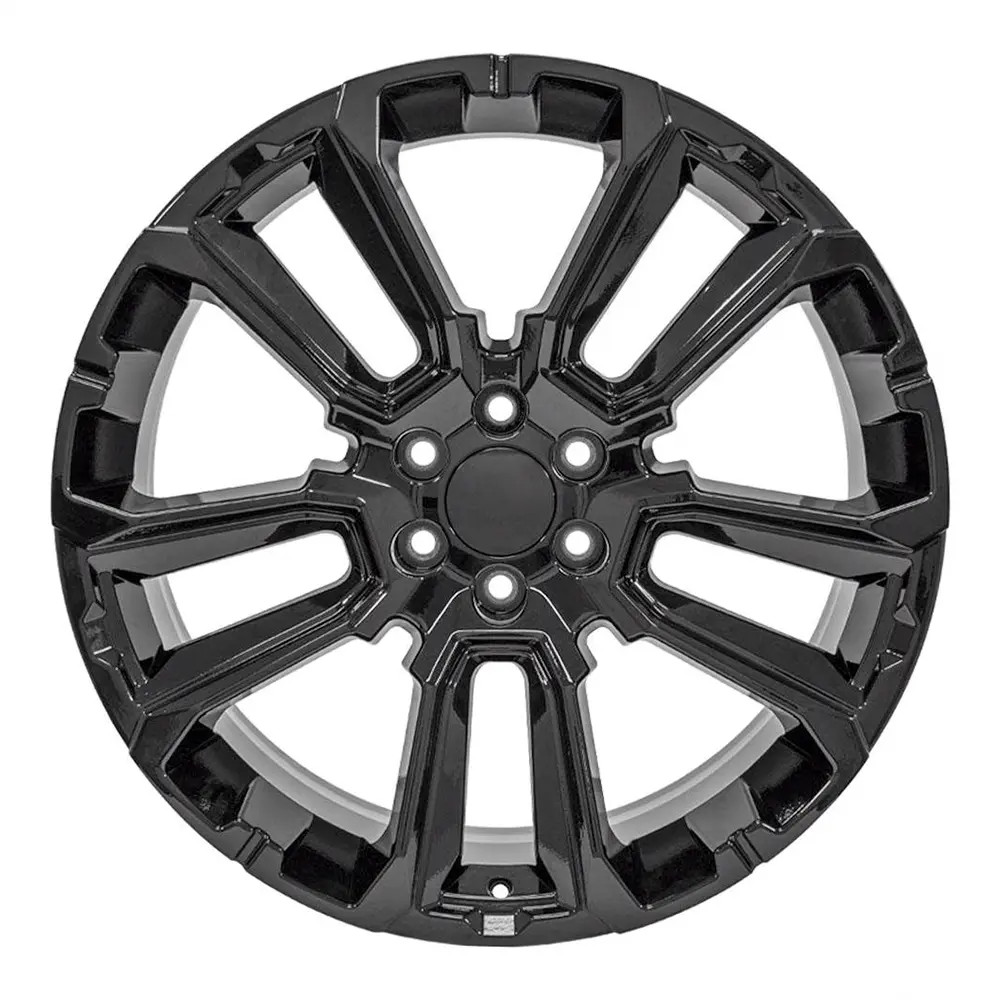 26" Snowflake replica wheel replacement. Black rim for Chevy Trucks