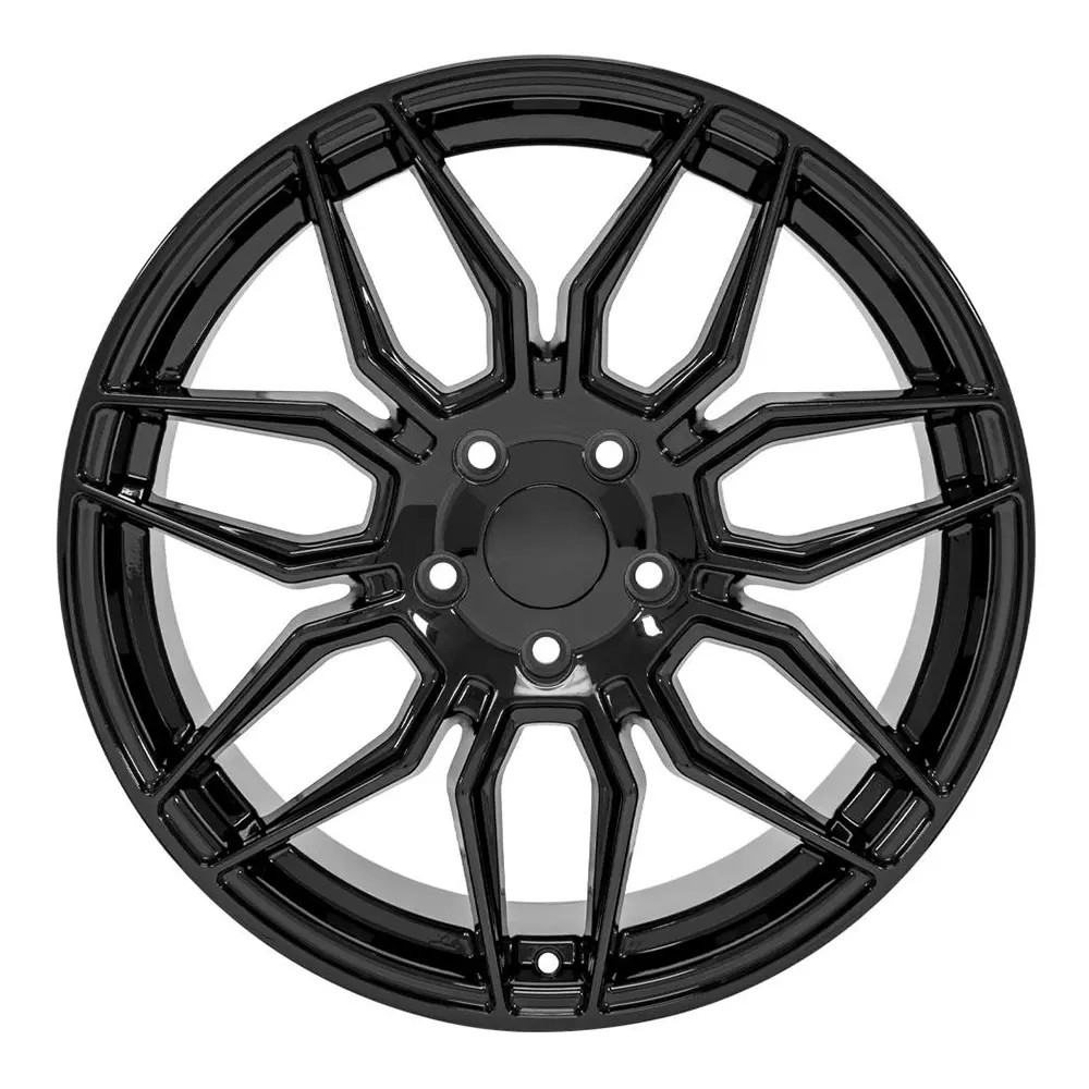 19x10" REAR Black Rims for Chevy C7 Corvette | Matte & Gloss