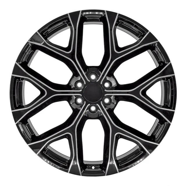 26 Snowflake Replica Wheel Replacement Black Rim For Chevy Trucks