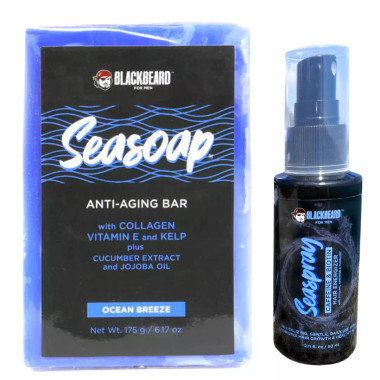 BLACKBEARD for Men Anti-aging bar Seasoap 175g + Blackbeard Seaspray ...