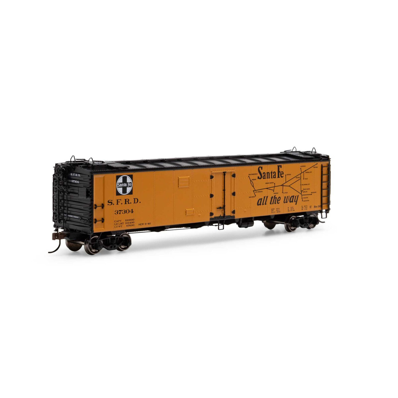 Athearn HO 50' Ice Bunker Reefer, SFRD #37304 - Trains And Toy Soldiers