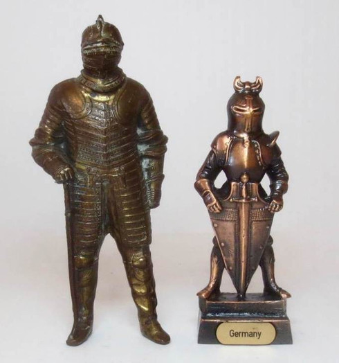 Unidentified Makers Two Bronze Knights Vintage Historical Figures ...