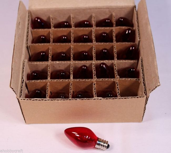 Red Twinkle Blinking Light Bulbs - C-7 ,Candelabra Base, 7 Watt - Box ...