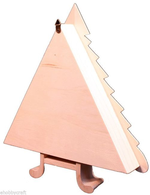 10" Tall Wood Christmas Tree Shadow Box Unfinished Wood Craft Display ...