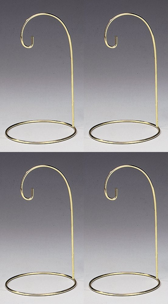 Metal Wire Ornament Stands Display Holder Gold Colored - 7" High - Set ...
