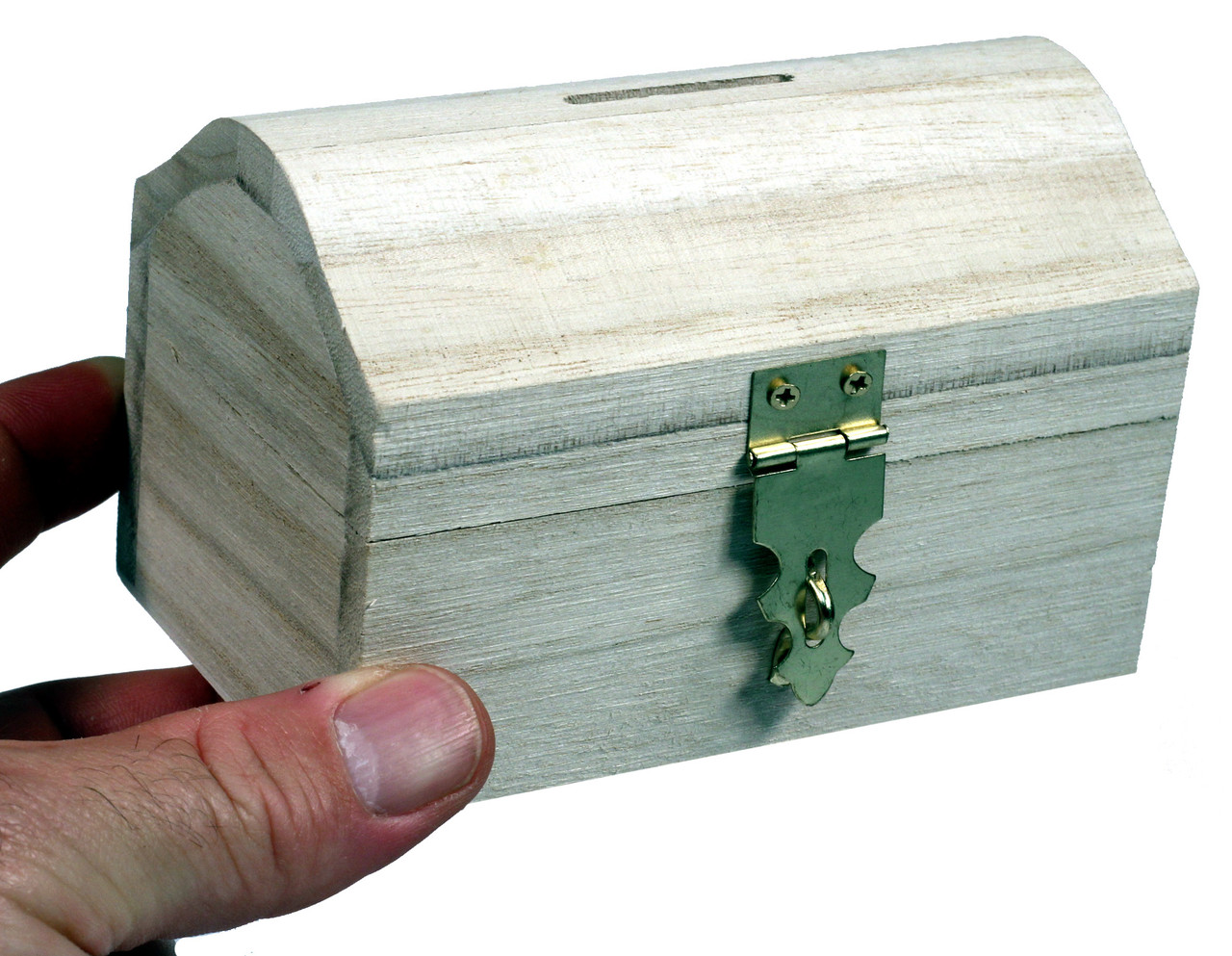 Pack of 6 Ready to Decorate Wood Treasure Chest Box Savings Bank with ...