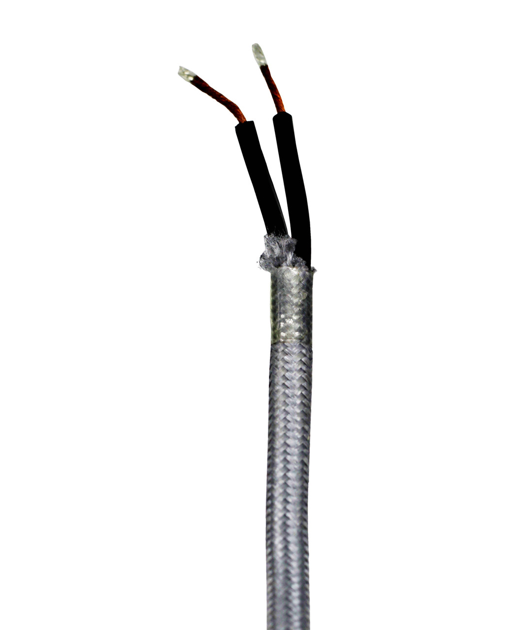 Silver Rayon Cloth Covered Electric Lamp Cord with End Plug, Stripped ...