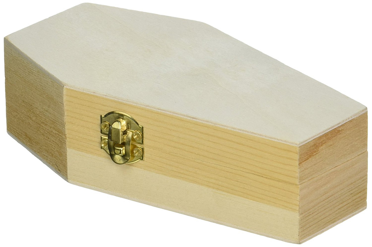 Small Unfinished Wood Funeral Coffin, 6 x 3 x 1.75 Inch Size, Fillable ...
