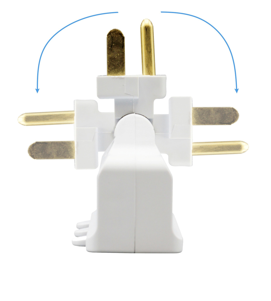 3 Outlet Grounded Swivel Wall Tap Splitter with 180° Rotating Plug, 1 ...