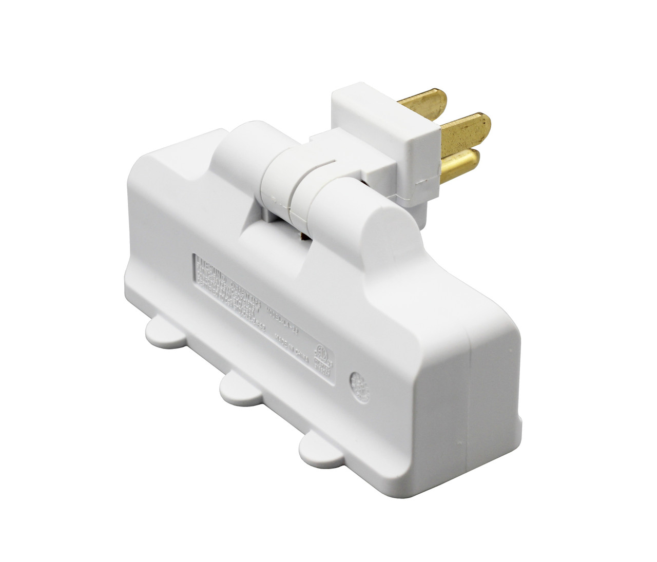 3 Outlet Grounded Swivel Wall Tap Splitter with 180° Rotating Plug, 1 ...