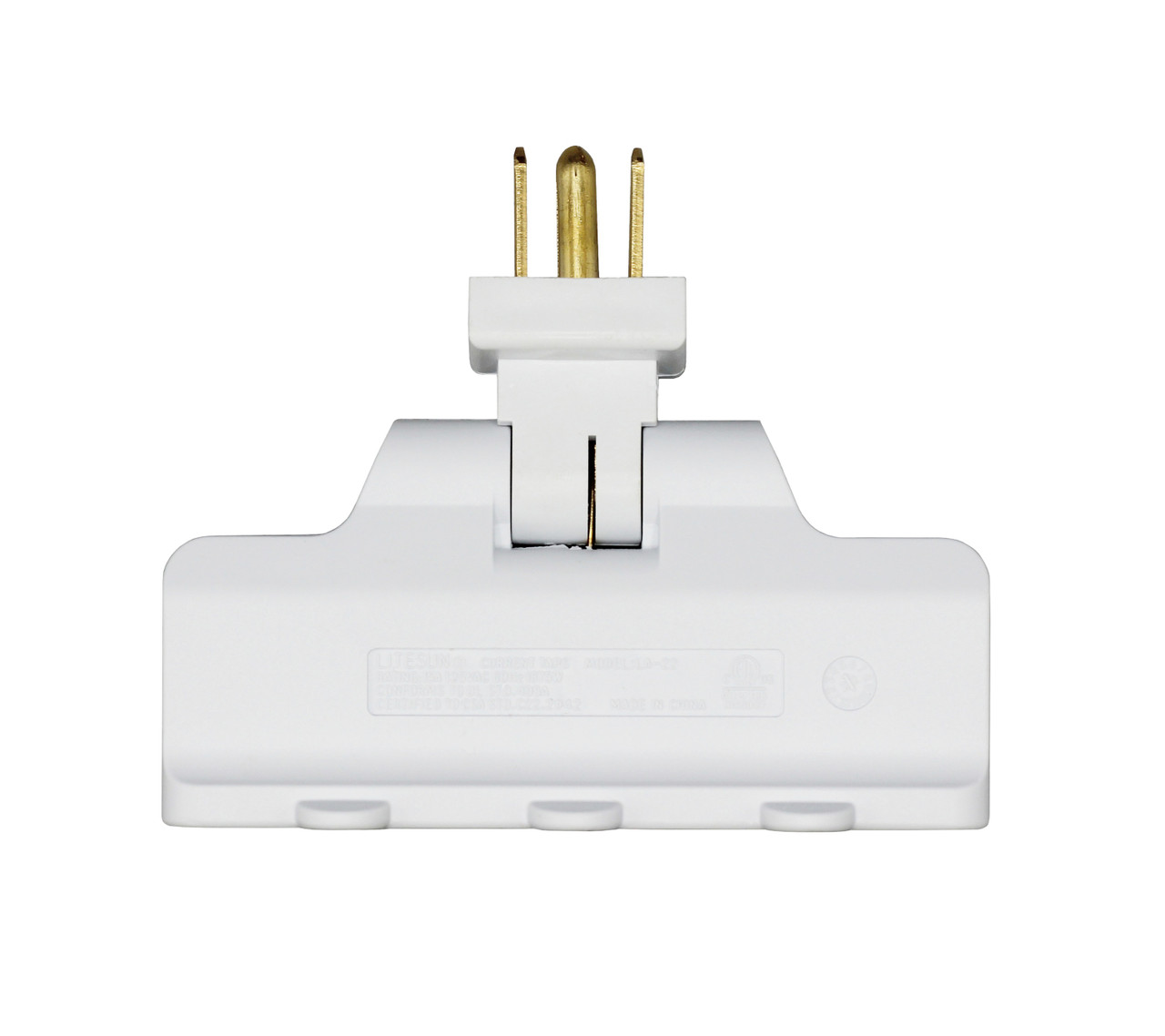 3 Outlet Grounded Swivel Wall Tap Splitter with 180° Rotating Plug, 1 ...