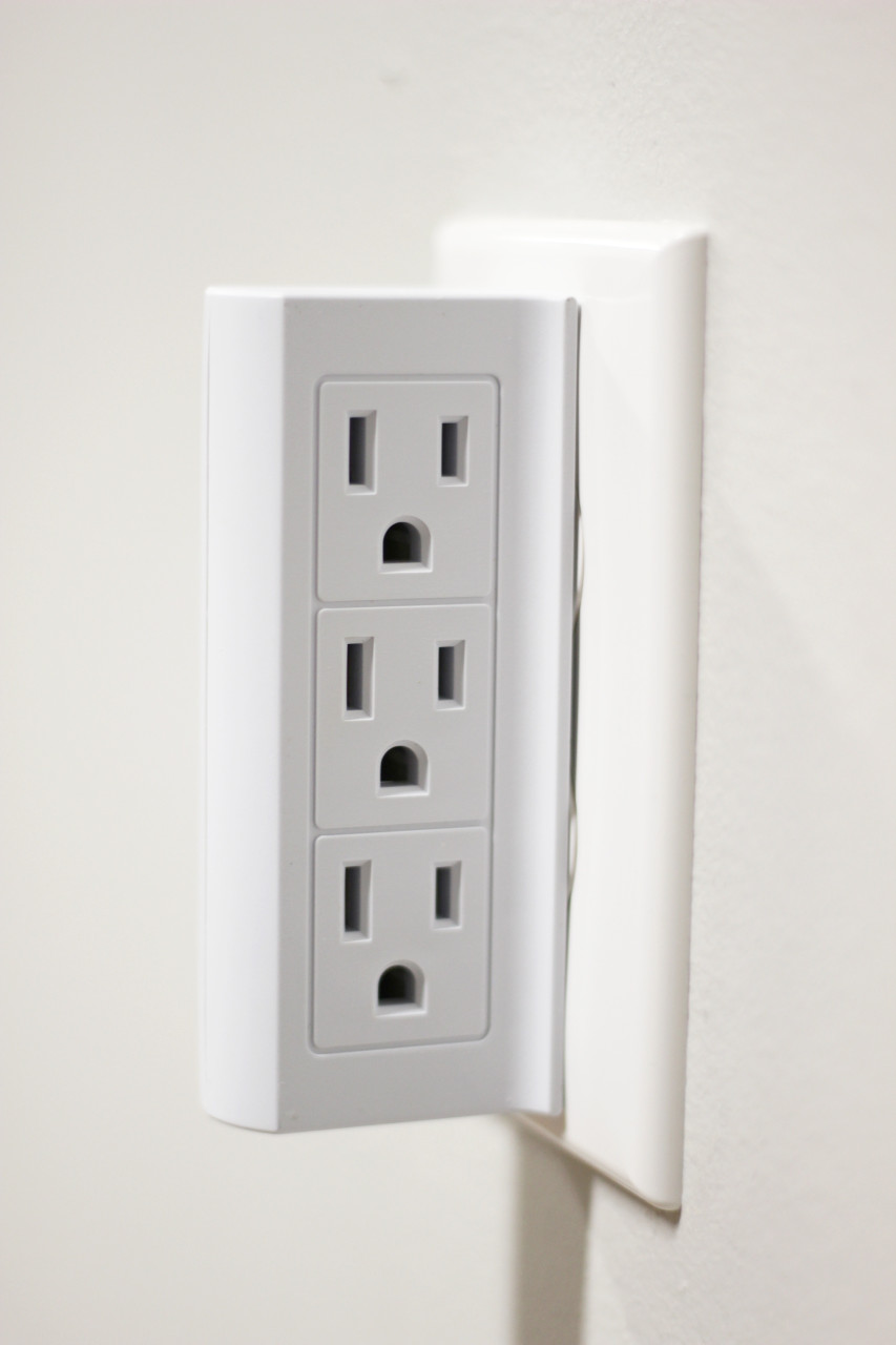 6 Outlet Vertical Extender Wall Tap - Split 2 Outlets Into 6 Grounded ...