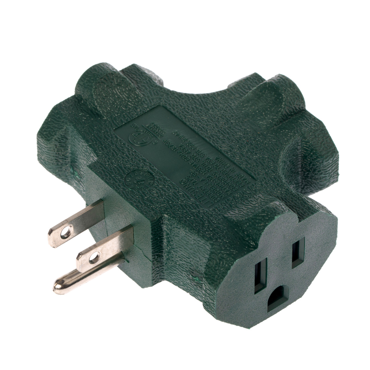 3 Outlet T Shaped Wall Plug Grounding Adapter Splitter Extender – Green ...