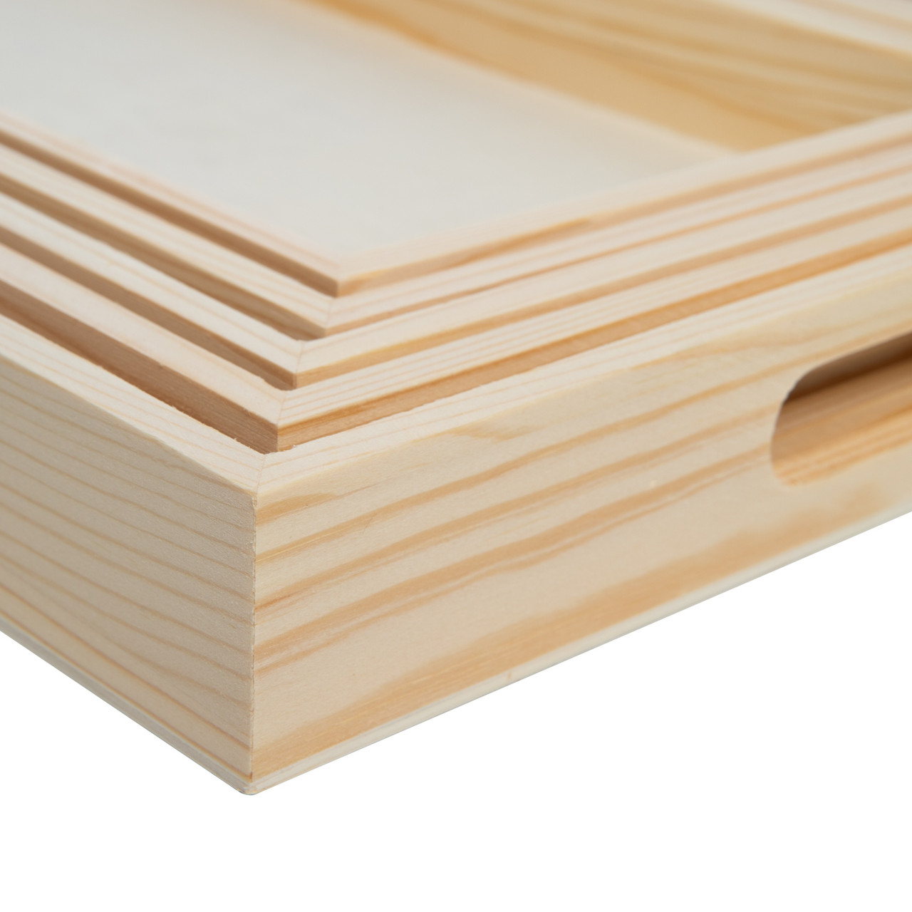 Wooden Nested Serving Trays - Set of 5 Unfinished Rectangle Trays with ...