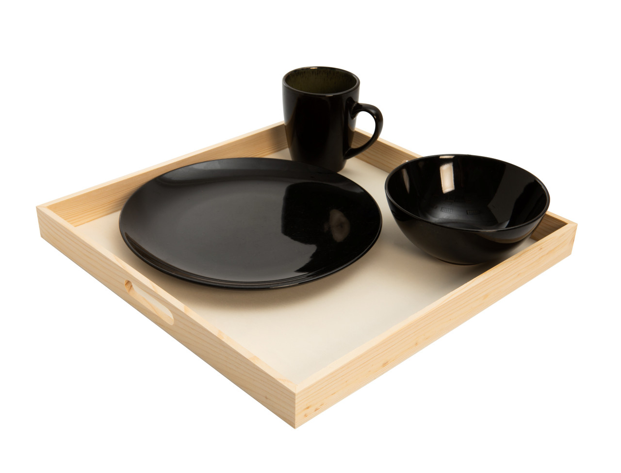Wooden Nested Serving Trays - Set of 5 Unfinished Square Trays with Cut ...