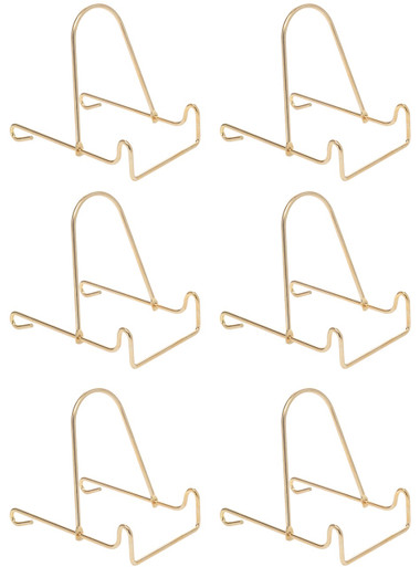 4 Inch Adjustable Wire Stands - Brass Finish Display Holder for Picture ...
