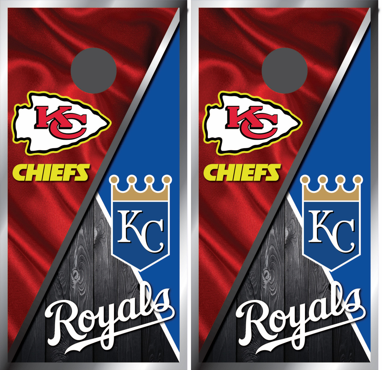 Kansas City Chiefs and Kansas City Royals Cornhole Set with Bags ...