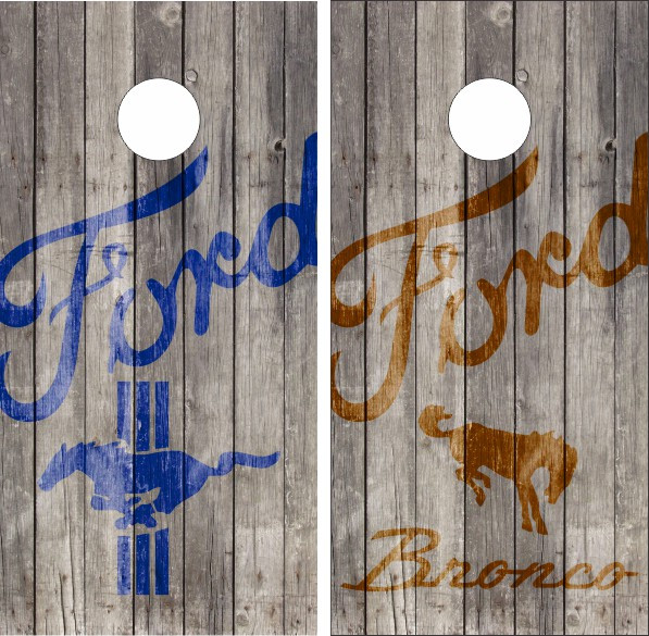 Ford Mustang and Bronco Cornhole Wraps - Set of 2 - Custom Cornhole, LLC