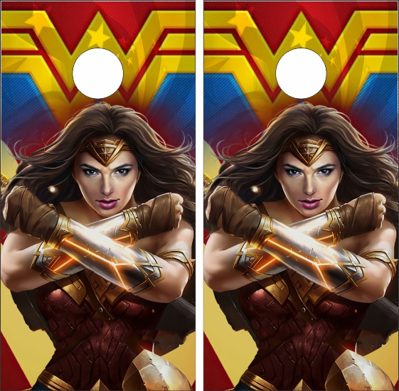 Wonder Woman Version 9 Cornhole Set with Bags - Custom Cornhole, LLC