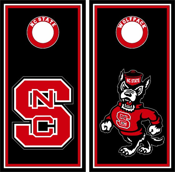 NC State Wolfpack Version 5 Cornhole Wraps - Set of 2 - Custom Cornhole ...