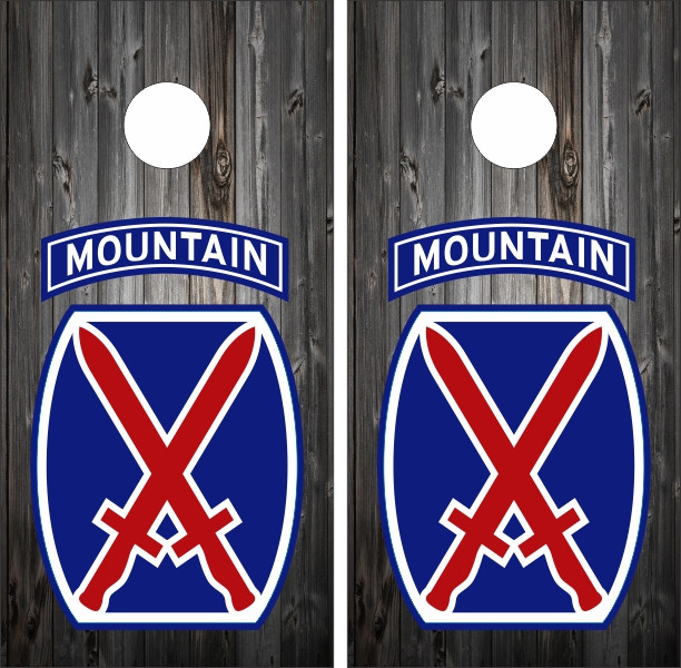 10th Mountain Patch Cornhole Set with Bags - Custom Cornhole, LLC