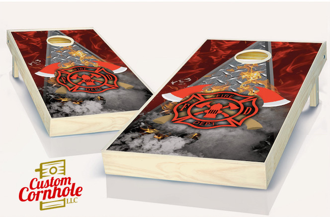 Fire Rescue Cornhole Set with Bags - Custom Cornhole, LLC
