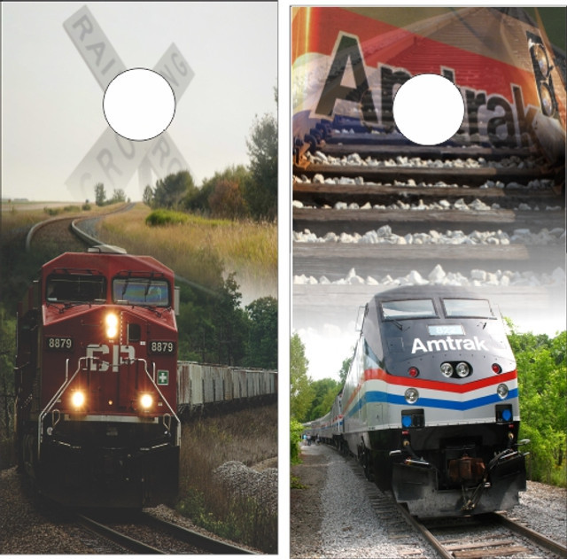 Amtrak Freight Trains Cornhole Set with Bags - Custom Cornhole, LLC
