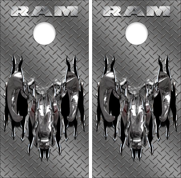 Dodge Ram Version 4 Cornhole Wraps - Set of 2 - Custom Cornhole, LLC