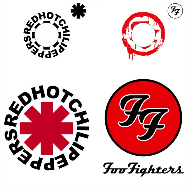 Red Hot Chili Peppers and Foo Fighters Cornhole Wraps - Set of 2 ...