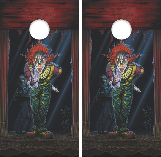 Surprise Clown Cornhole Set with Bags - Custom Cornhole, LLC