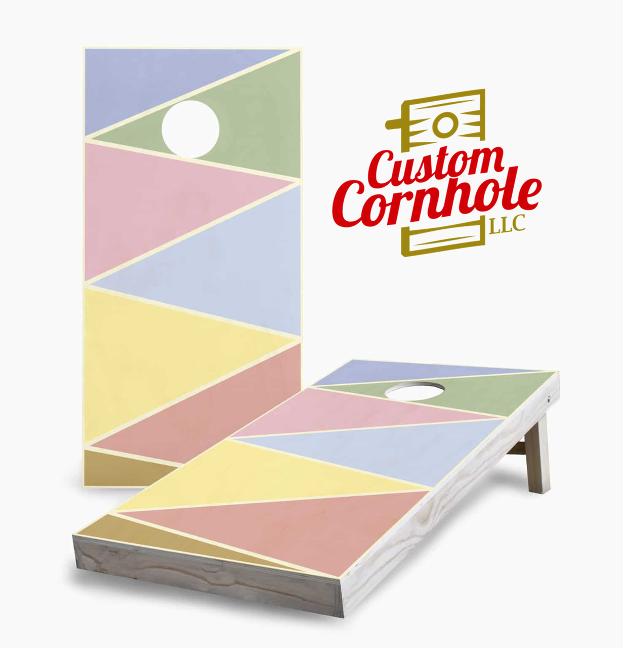 Color Triangles Cornhole Set with Bags - Custom Cornhole, LLC