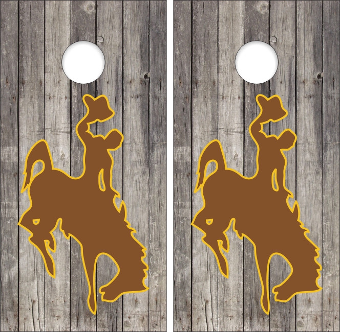 Wyoming Cowboys Version 5 Cornhole Set with Bags - Custom Cornhole, LLC