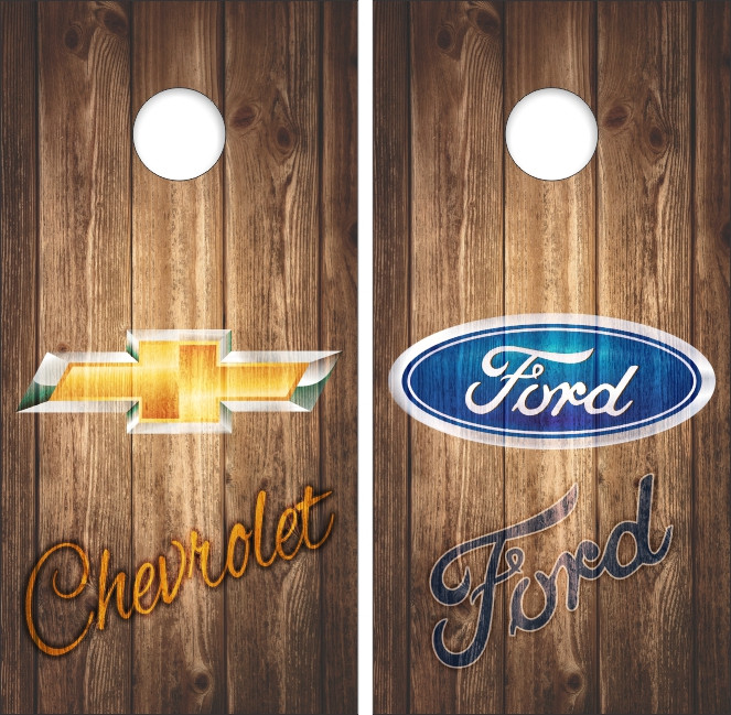 Ford and Chevrolet Version 6 Cornhole Set with Bags - Custom Cornhole, LLC