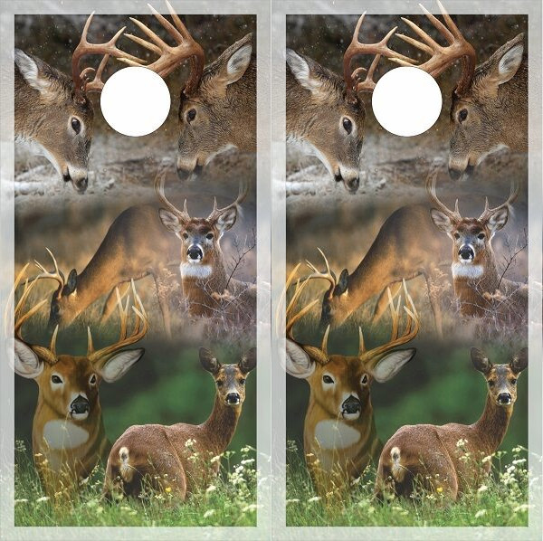 Deer Collage Cornhole Wraps - Custom Cornhole, LLC