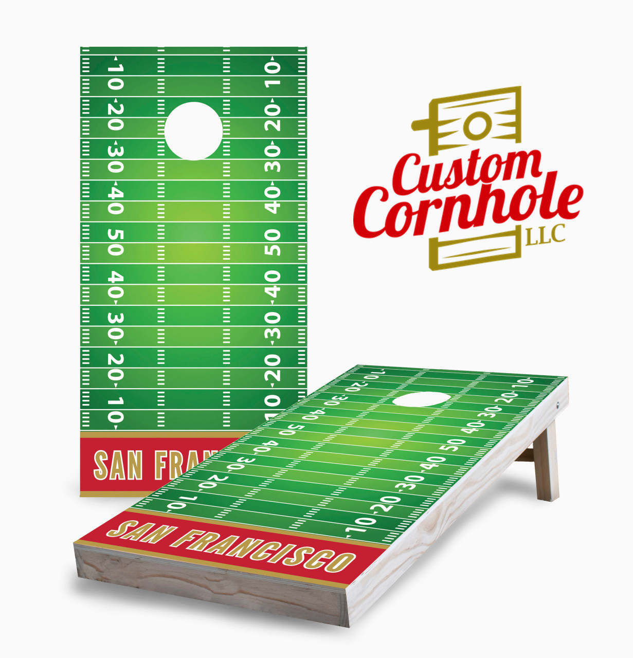 San Francisco 49ers Themed Cornhole Set with Bags - Custom Cornhole, LLC