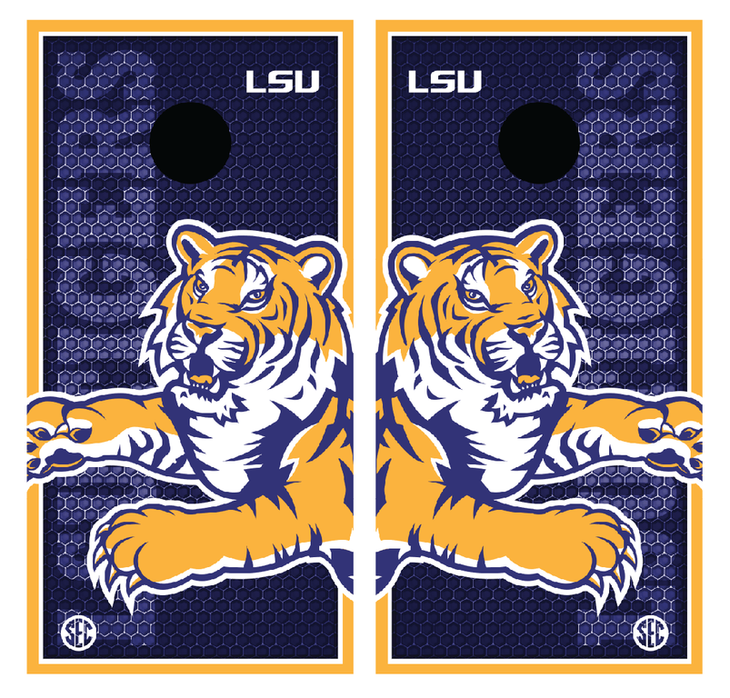 LSU Tigers Cornhole Wraps - Set of 2 - Custom Cornhole, LLC