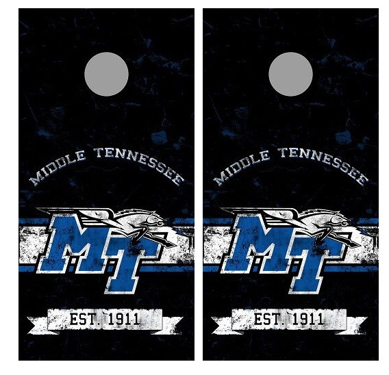 Middle Tennessee Blue Raiders Cornhole Wraps - Set of 2 - Custom ...