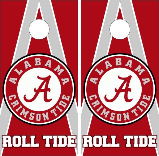 Alabama Crimson Tide Version 2 Cornhole Wraps - Set of 2 - Custom ...