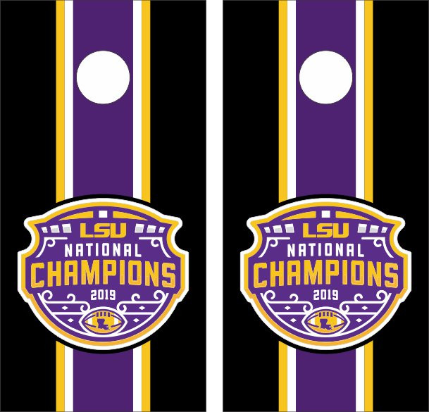 LSU Tigers Version 5 Cornhole Wraps - Set of 2 - Custom Cornhole, LLC