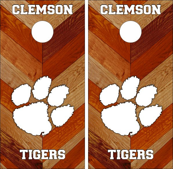 Clemson Tigers Version 8 Cornhole Wraps - Set of 2 - Custom Cornhole, LLC