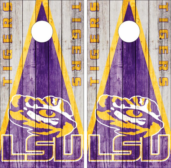 LSU Tigers Version 12 Cornhole Wraps - Set of 2 - Custom Cornhole, LLC