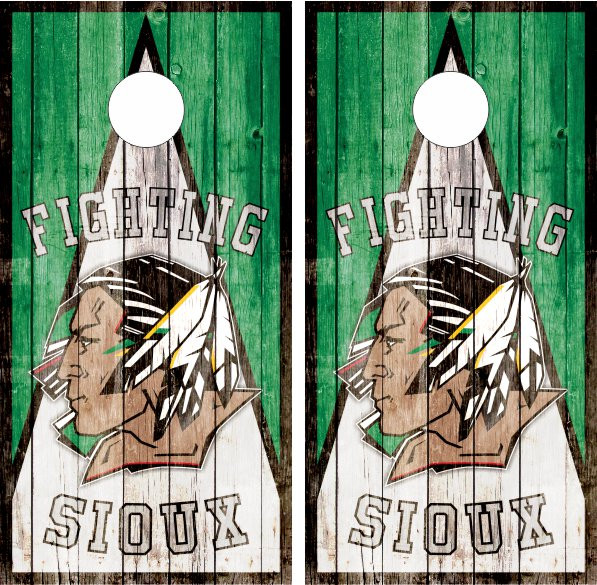 North Dakota Fighting Sioux Version 3 Cornhole Wraps - Set of 2 ...