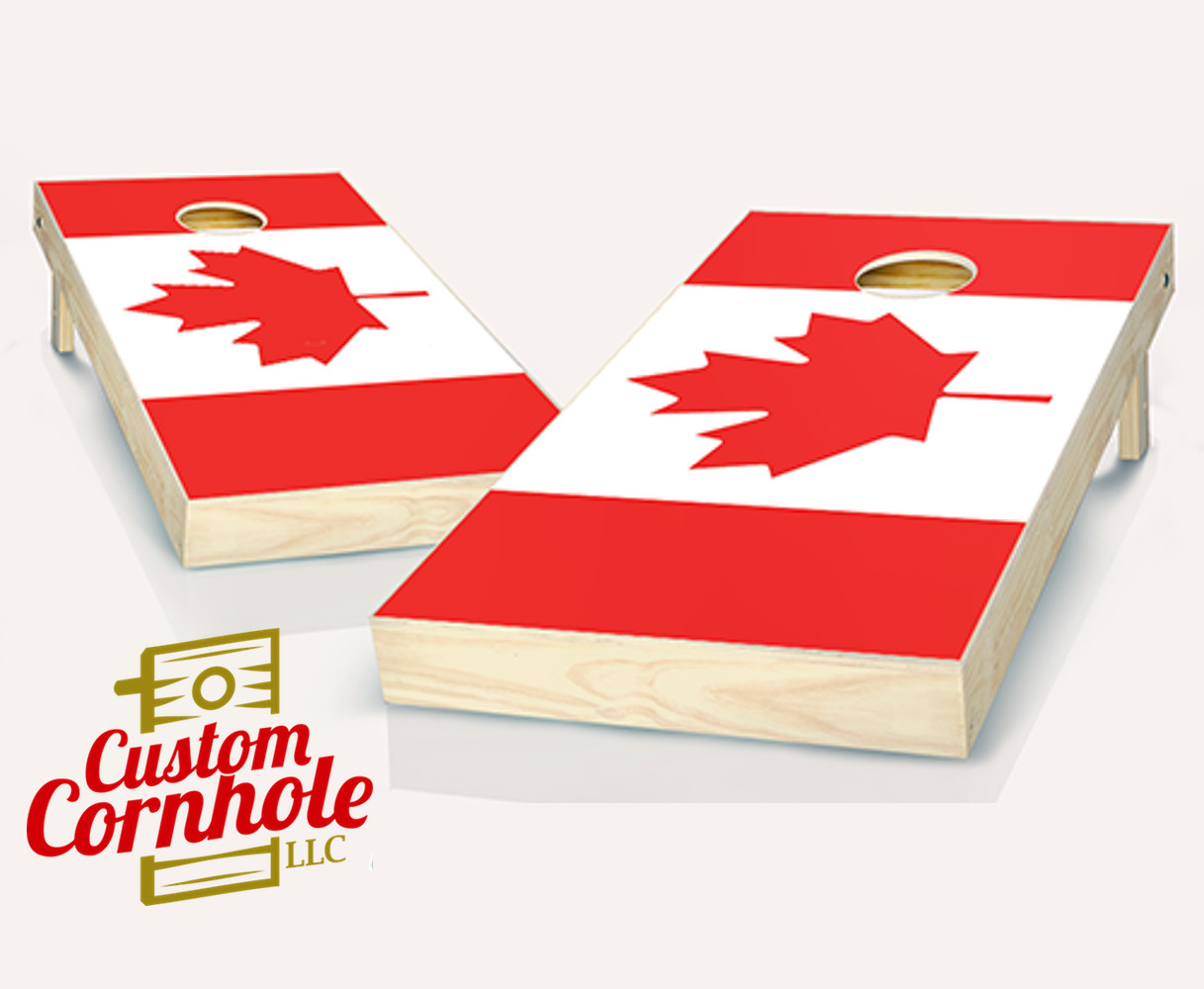 custom cornhole boards with bags Bean bag toss game Canadian Flag ...